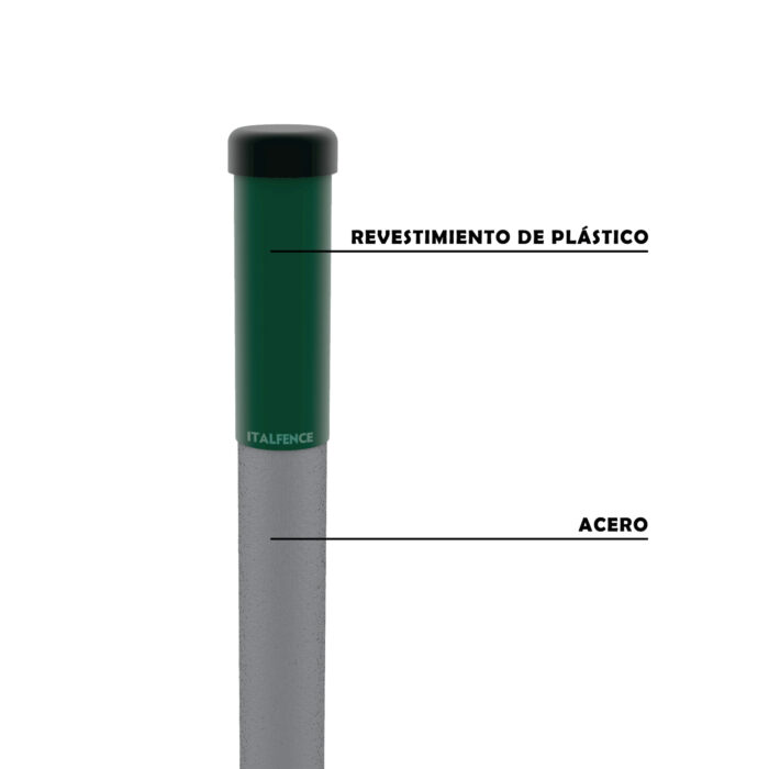 Poste tubo redondo plastificado verde – Italfence